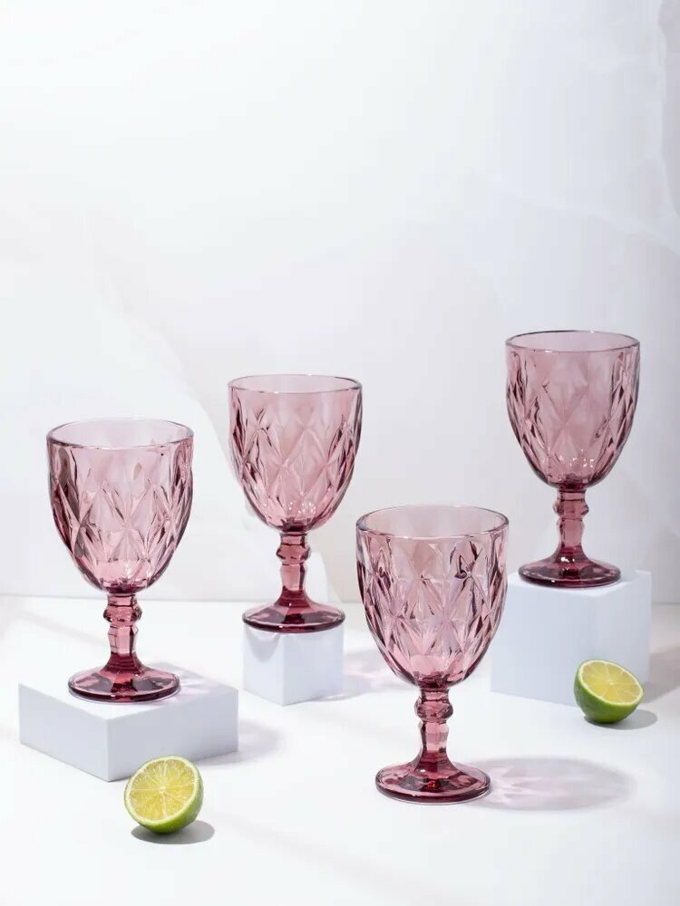 Подарочный набор бокалов для красного, белого вина 324 мл 4 штуки