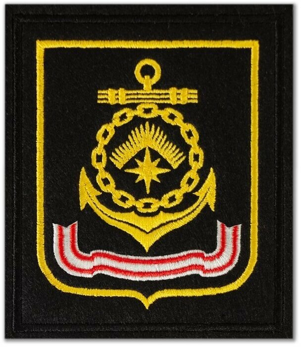 Шеврон северного флота. С липучкой. Размер 85x100 мм по вышивке.