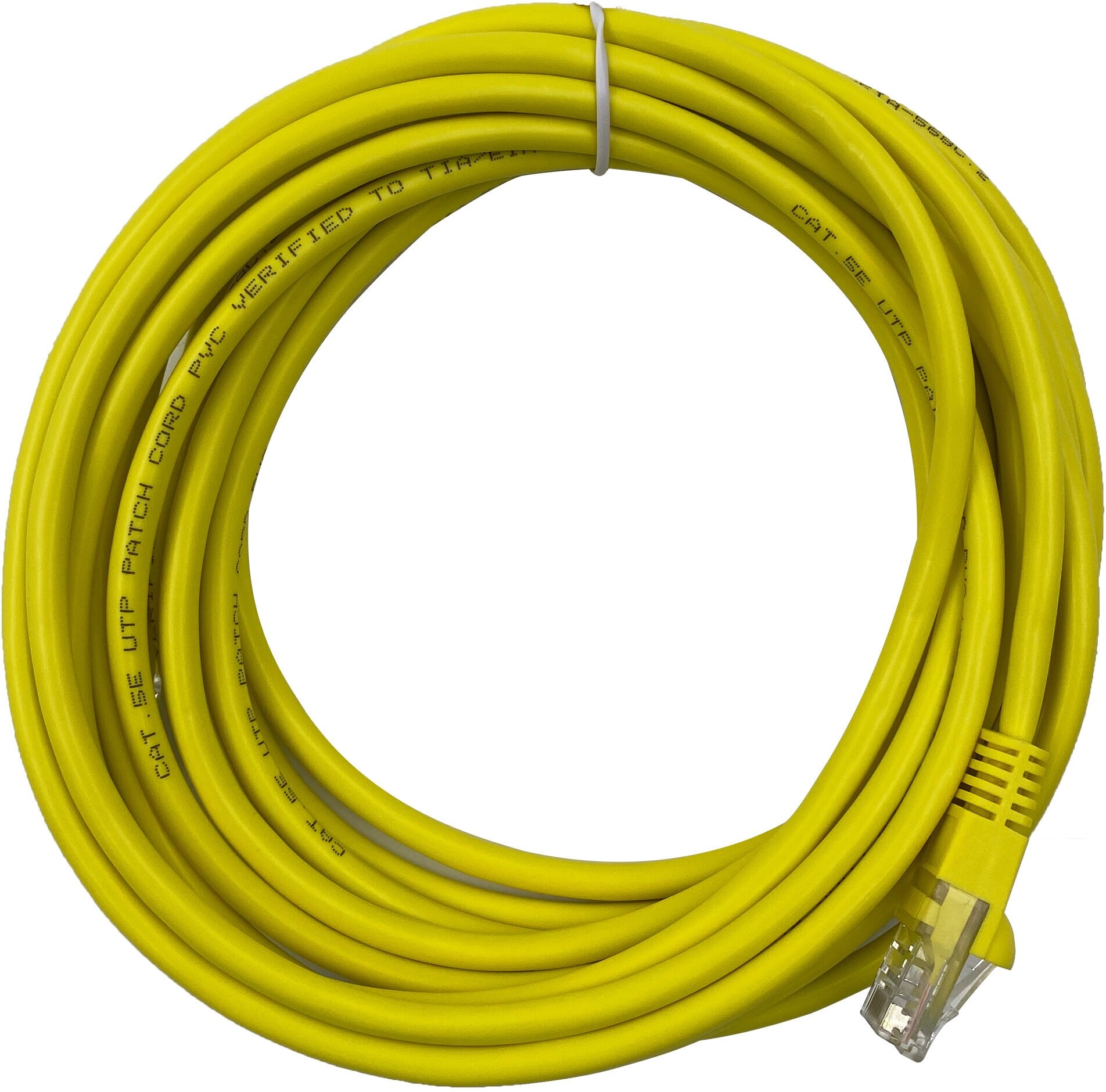 Патч-корд Buro литой (molded), UTP, cat.5E, 5м, 4 пары, 26AWG, алюминий омедненный, 1 шт, желтый