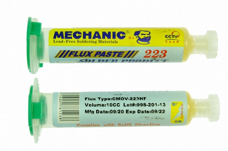 Флюс-паста BGA 2UUL Mr. Flux01 SC17 10ml (безотмывочный, безгалогеновый, бездымный, нулевое сопротивление, антиокислительная защита)