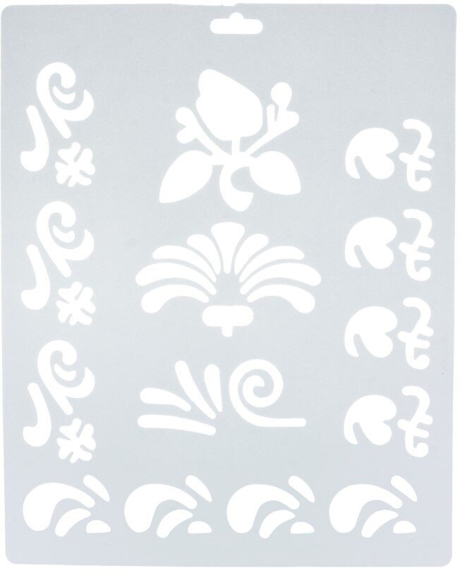 Сонет прозрачный трафарет 22x25 см с тремя растительными орнаментами Н10201-3/DK28004