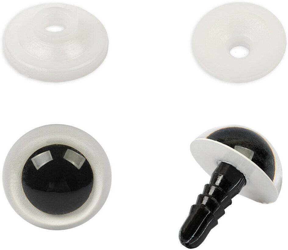 Глаза кристальные "HobbyBe" PGKS-16 с фиксатором d 16 мм 2 шт. белый