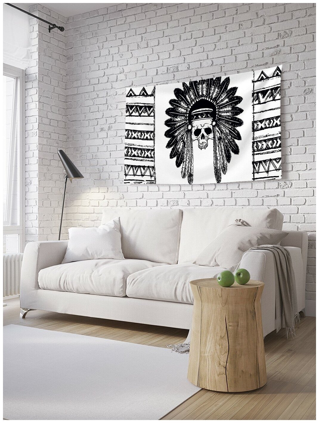 Горизонтальное фотопанно JoyArty на стену "Череп индейца", 150x200 см