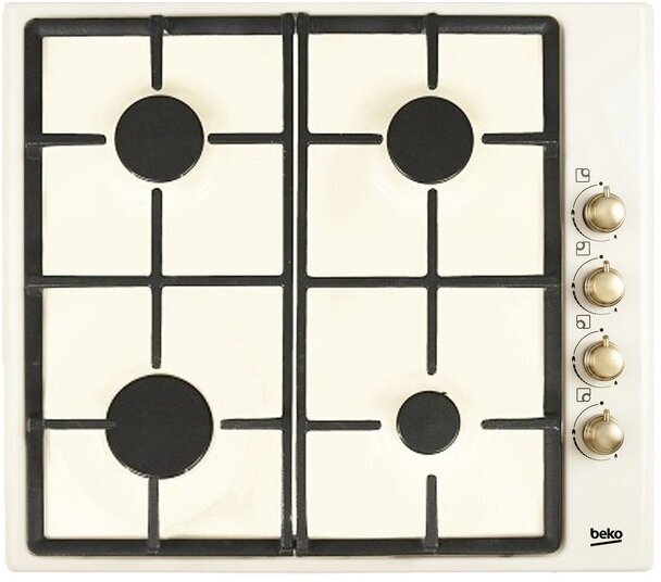 Газовая варочная панель Beko HIZG 64125 CR 58 см, 4 конфорки электроподжиг, белый