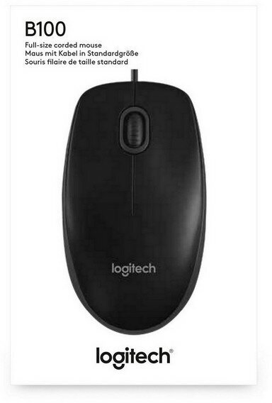 Мышь проводная Logitech B100 Black