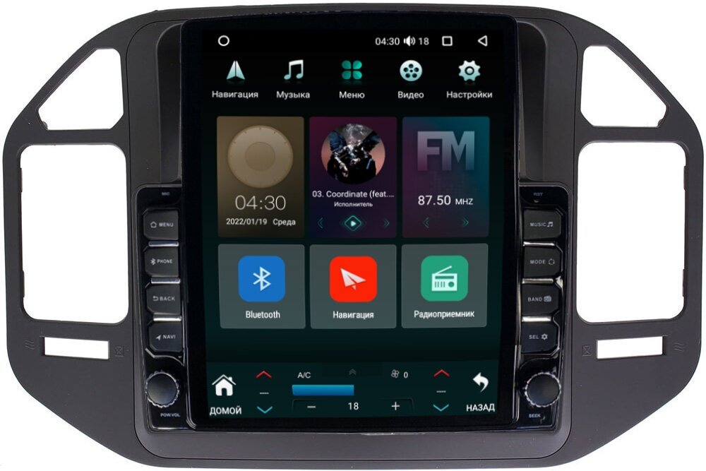 Штатная магнитола Canbox M-Line 5614-9-266 Mitsubishi Pajero 3, Montero 3 1999-2006 (черная) Android 10 (4G-SIM, 4/64, DSP, QLed, Tesla)