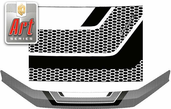 Дефлектор капота для Haval F7 2019-н. в. Серия Art серебро