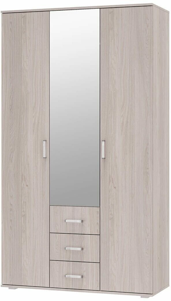 Шкаф 3-х створчатый «Белла» (Ясень белый) 120х47х212