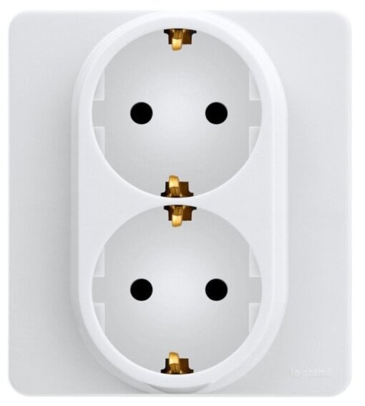 Розетка Legrand INSPIRIA 2 x 2К+З, немецкий стандарт, 16 А - 250 В, белый, 673750