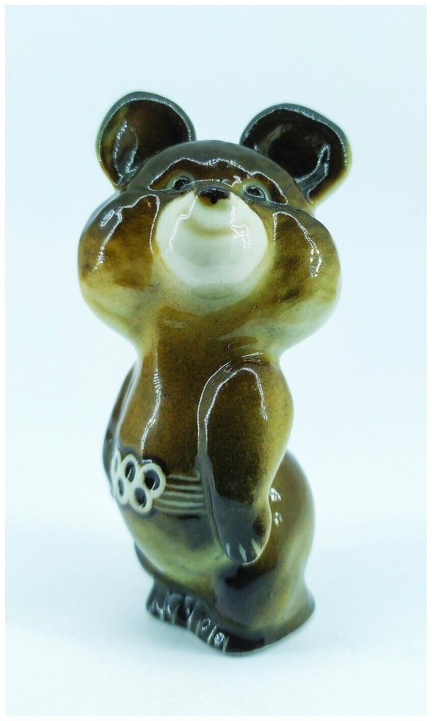 Статуэтка Олимпийский мишка малый , фарфор ЛФЗ , СССР 1980