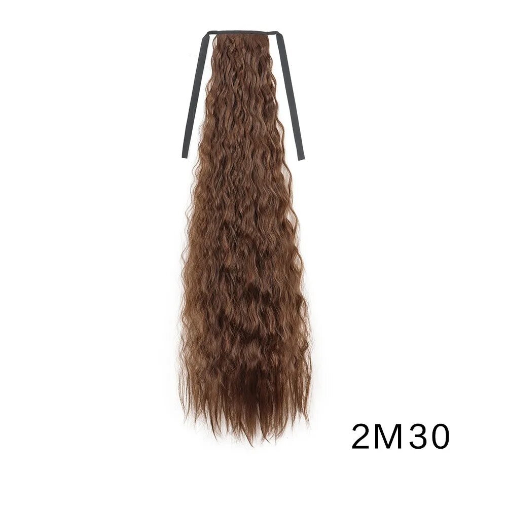 H&STAR Синтетические длинные афро кудрявые хвосты 34 дюйма Light brown
