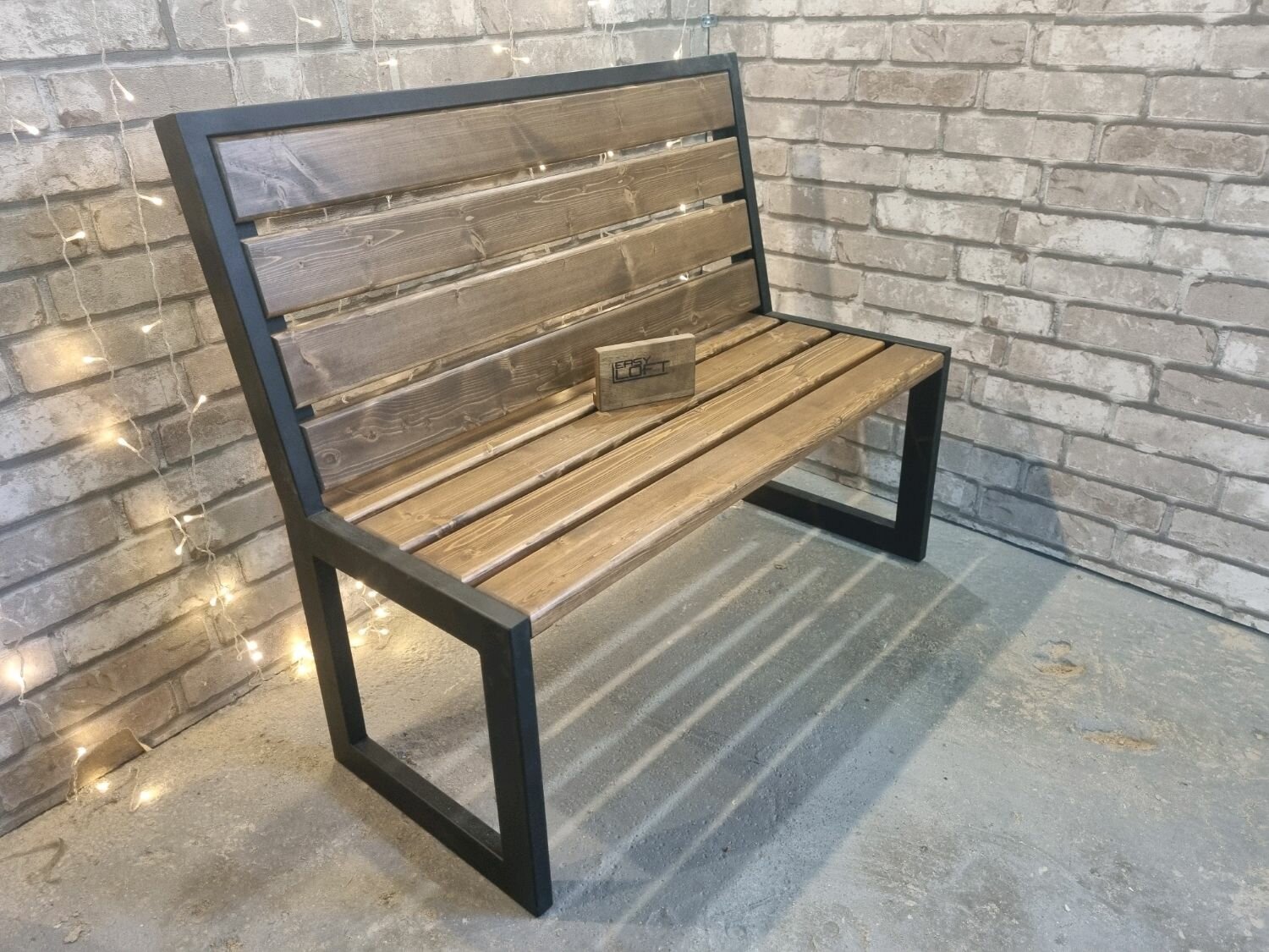 Скамья садовая лофт Roco-15, для дома и дачи, с размерами 170х54х45 см