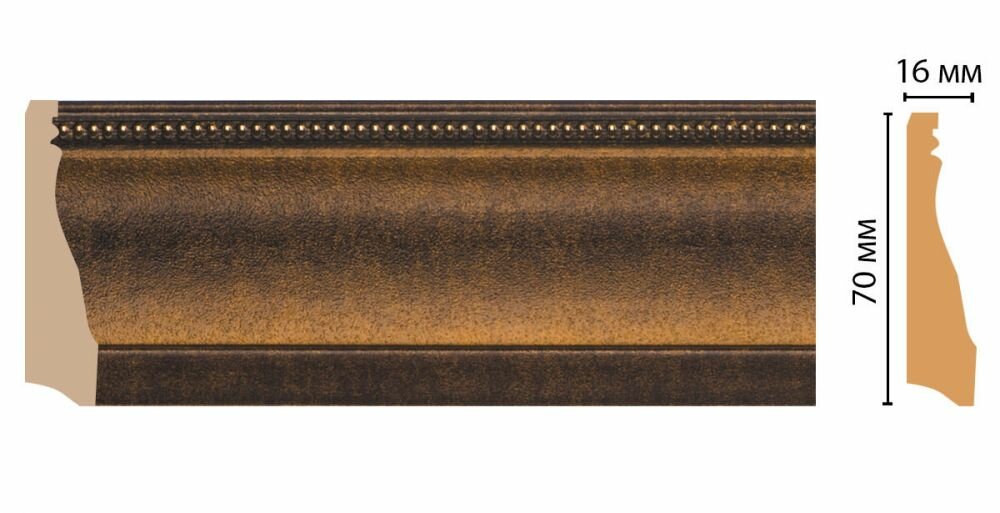 Плинтус Напольный Decomaster 193-56 В70хШ16хД2400 мм / Декомастер.