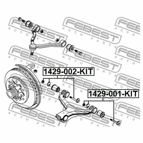 Болт регулировки развала колёс Febest 1429001KIT для SsangYong Actyon, Actyon Sports I, Kyron, Rexton