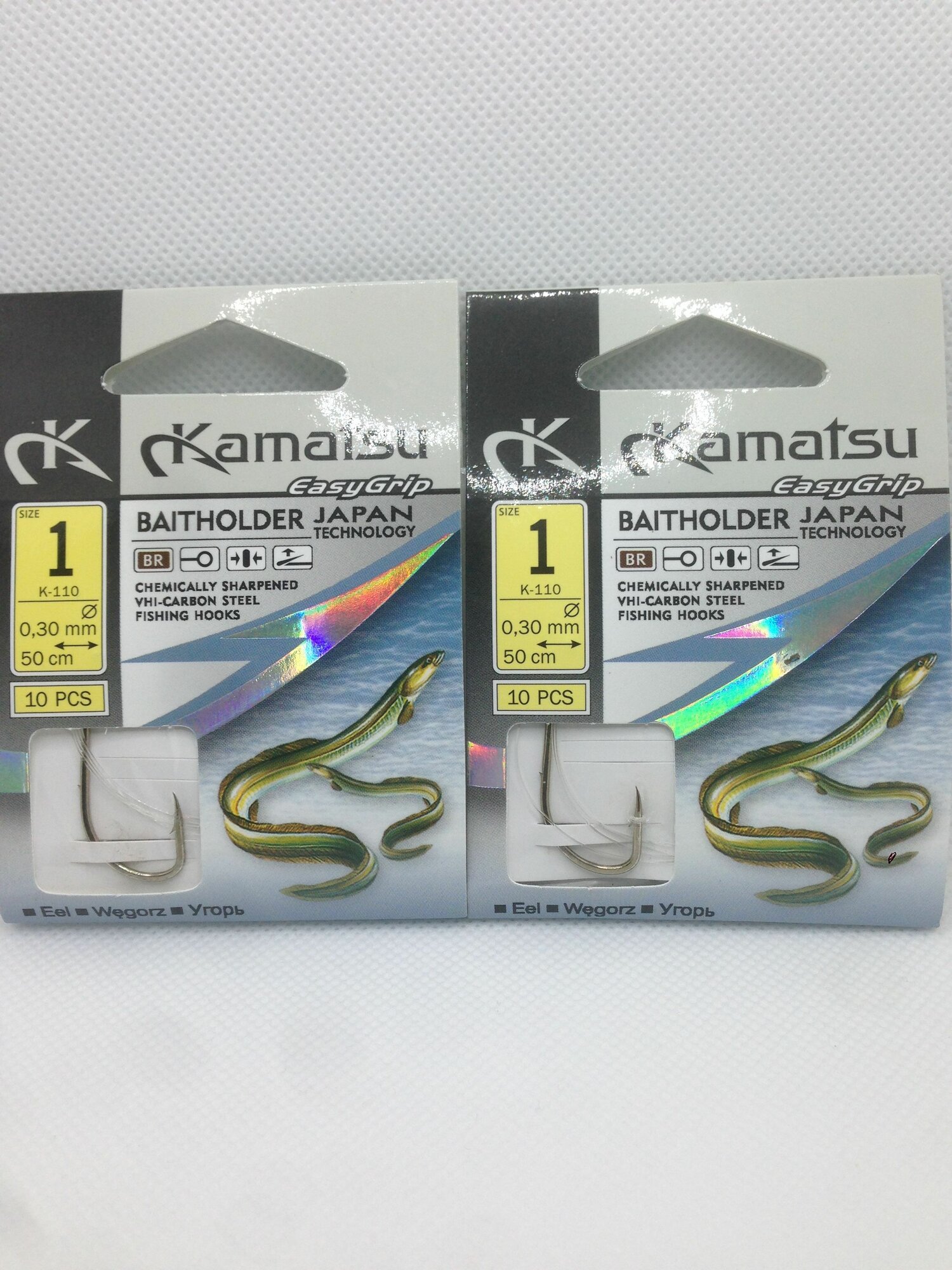 Крючки рыболовные Kamatsu с поводком 50см Baitholder №1Bronze-10шт