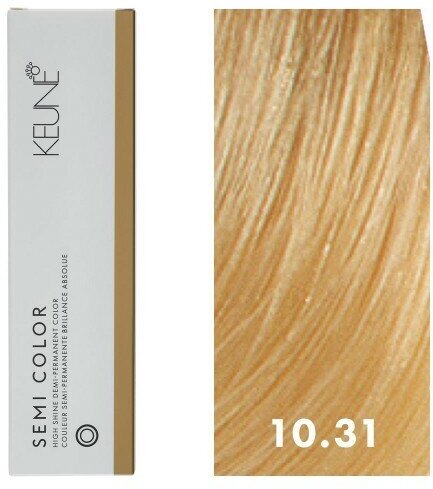 KEUNE SEMI COLOR 10.31 полуперманентная краска для волос, светлый золотисто-пепельный блондин, 60 мл