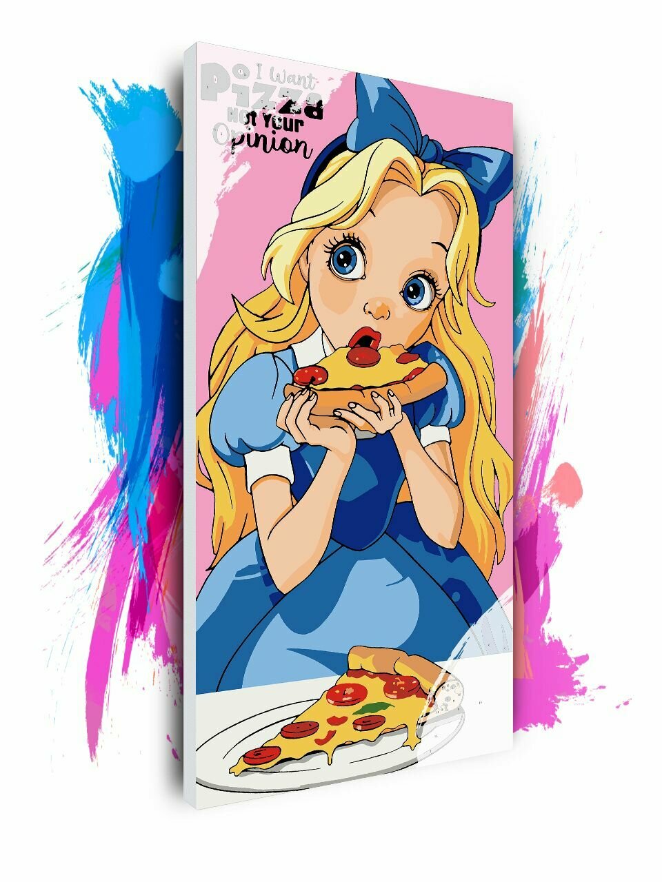 Картина по номерам на холсте I want pizza, 30 х 60 см