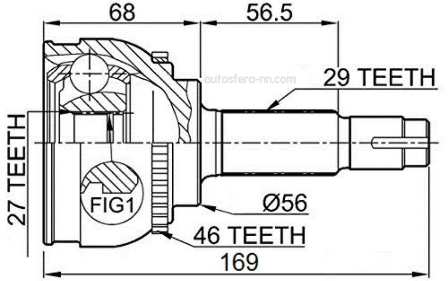 HDE 108002 ШРУС вала приводного наружный