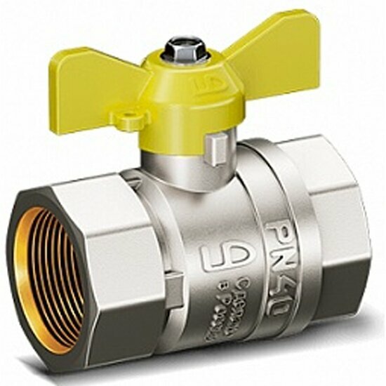 Кран шаровой LD Pride 47.25. B-B. Б. GAS для газа, вн./вн. резьба, ручка-бабочка, 1"