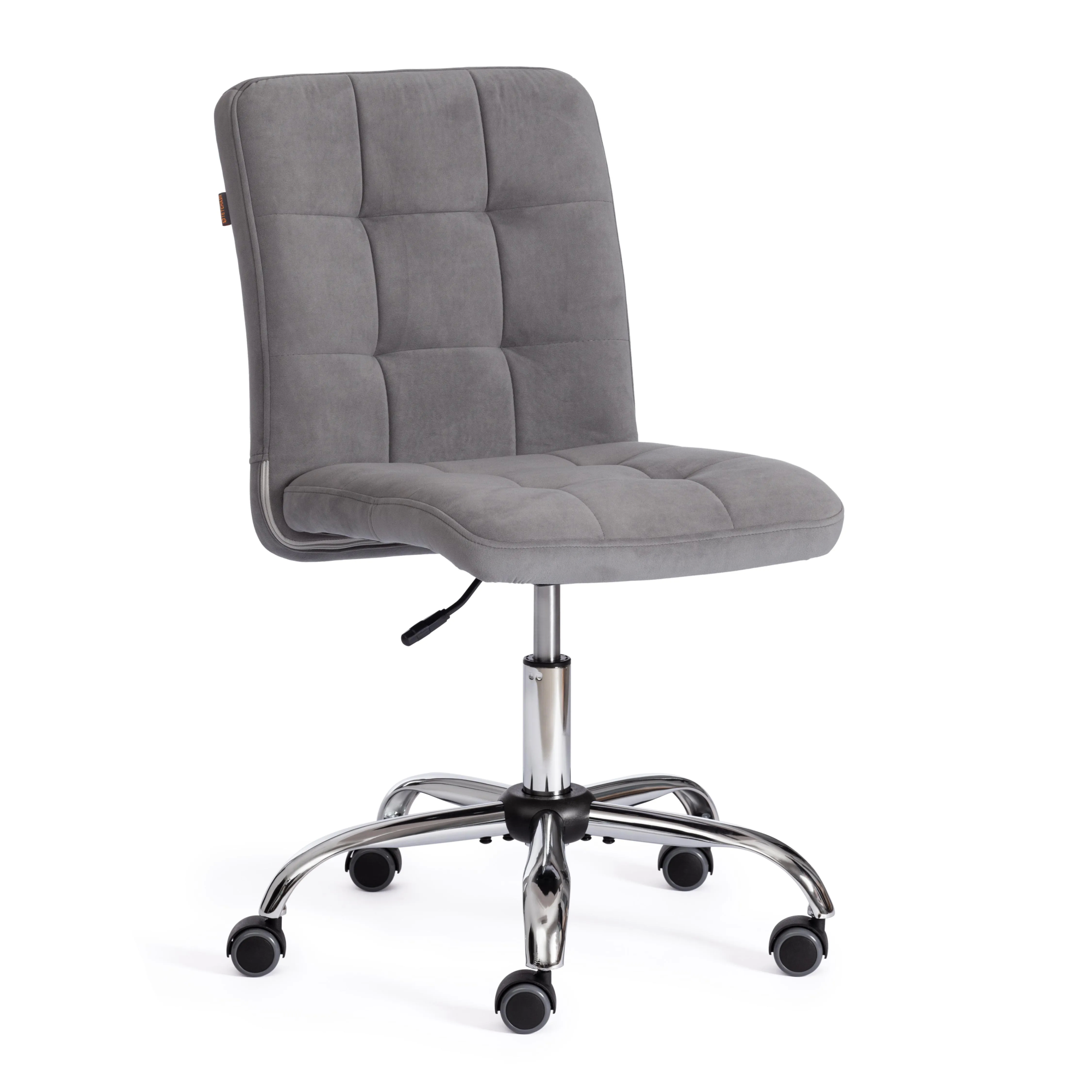 Кресло FIESTA Tetchair серый, хромированный, черный, ткань, металл, мягкое сиденье, без подлокотников