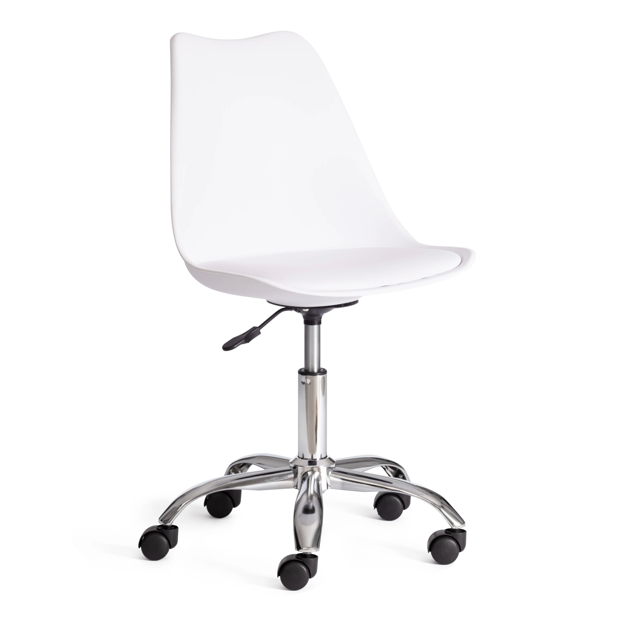 Офисное кресло TULIP (mod.106-1) Tetchair белый, хромированный, пластик, металл, мягкое сиденье, без подлокотников