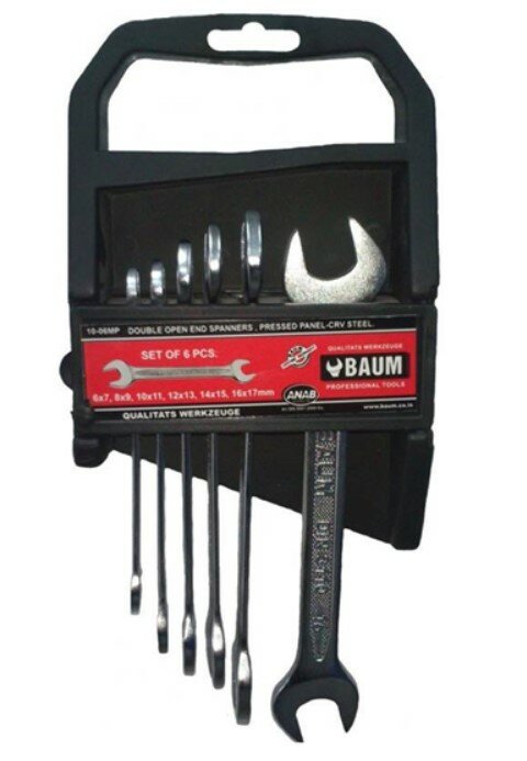 BAUM Набор рожковых ключей в пласт. держ. 8x10мм-20x22мм 6 пр. 10-06МР