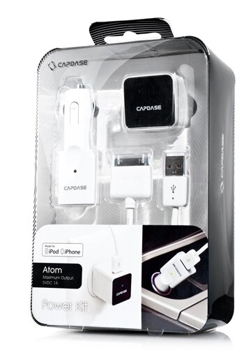 Комплект зарядных устройств сетевое и автомобильное с USB выходами Capdase Atom Power Kit