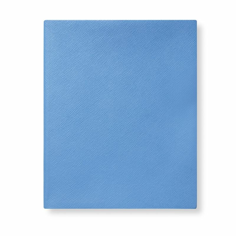 Smythson Блокнот Portobello Notebook in Panama, Black (голубой)