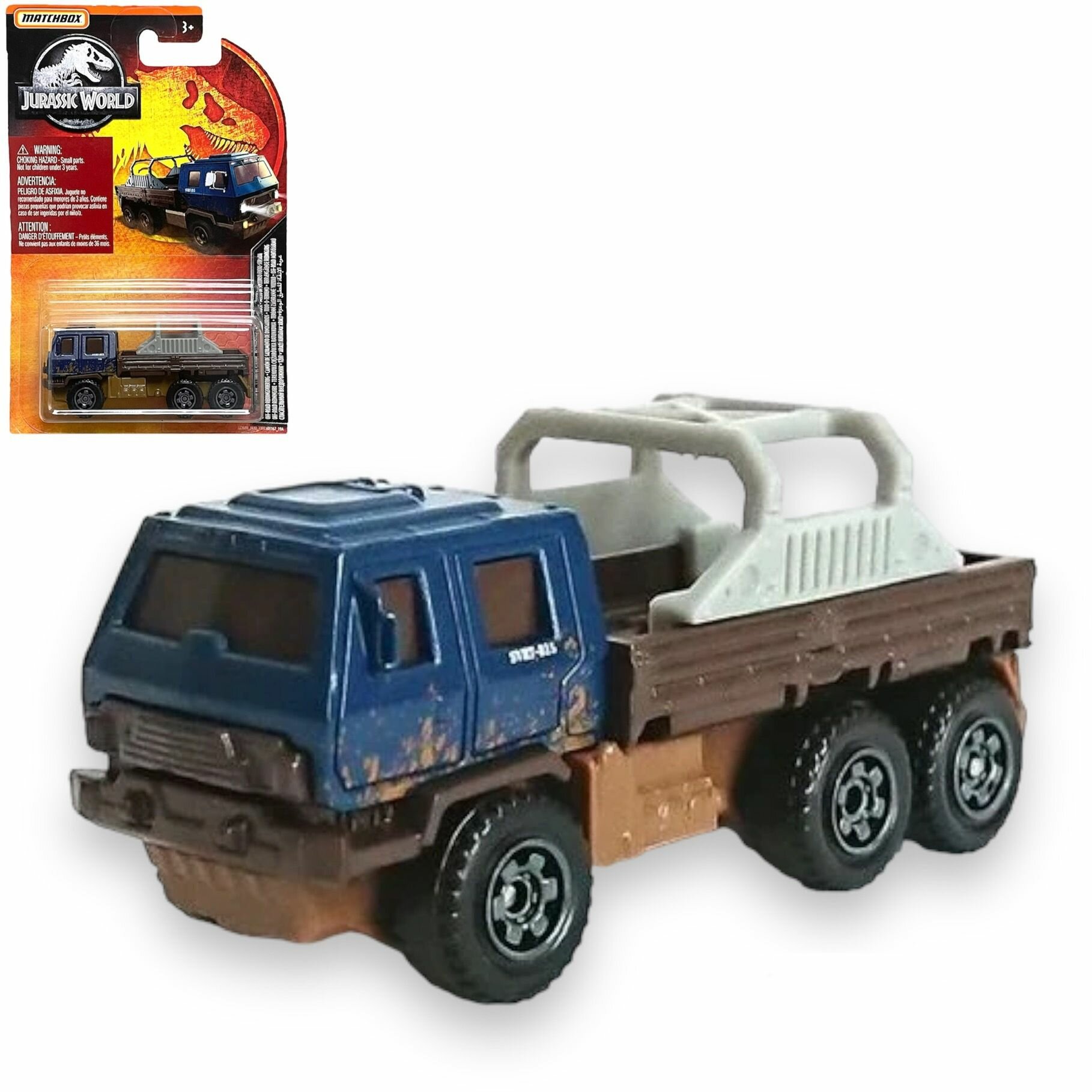 Машинка "Спасательный грузовик", 8 см, Off-Road Rescue Rig Jurassic World MATCHBOX