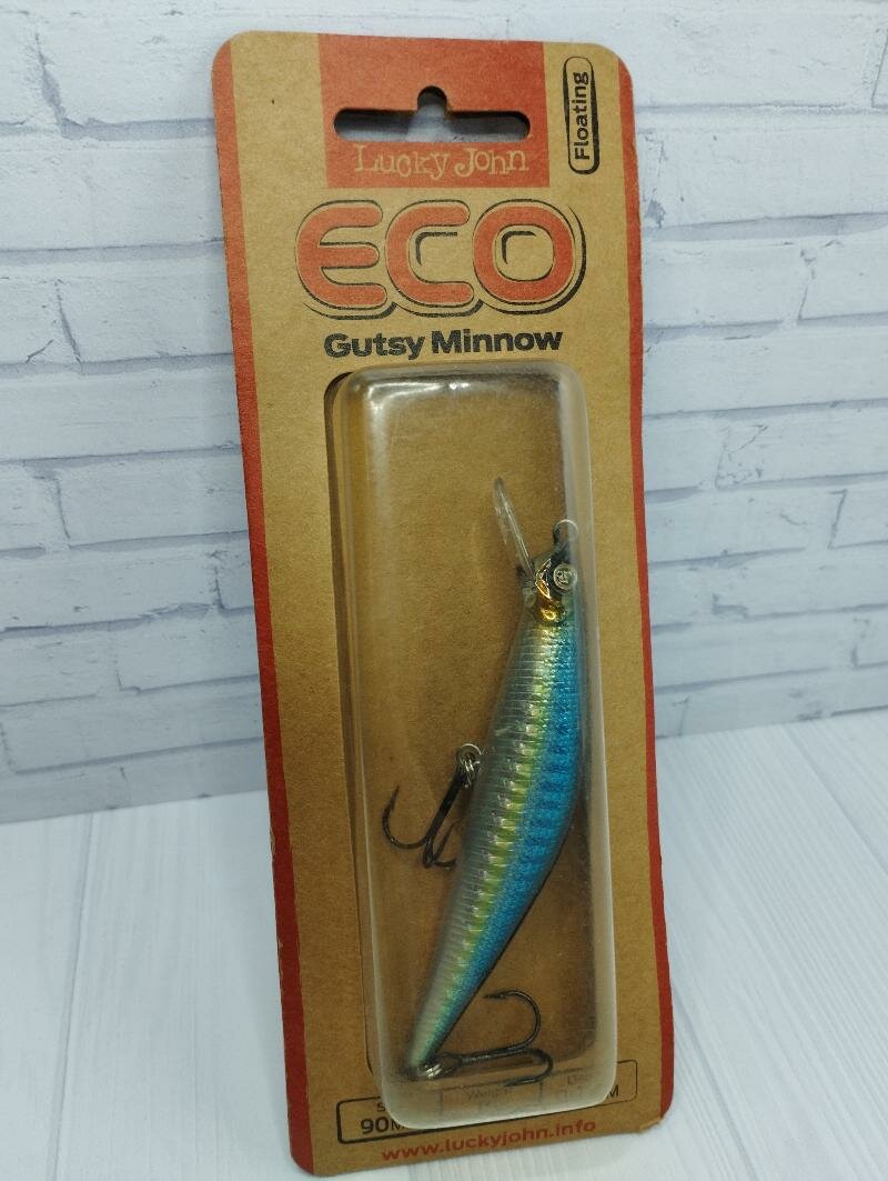 Воблер Lucky John Eco Gutsy Minnow 90F 8g E121