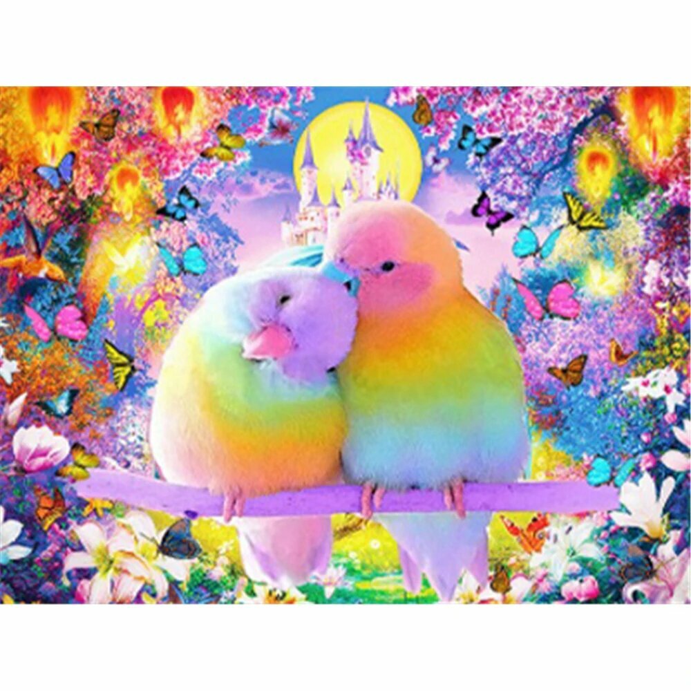 Набор для вышивки крестиком Meian Птицы и животные 50x70 Silk Threads