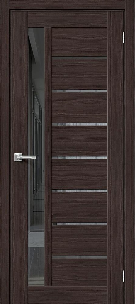 Межкомнатная Дверь с Экошпоном Bravo Браво-27 Wenge Melinga / Mirox Grey 900x2000мм (Полотно 1шт) / Браво.