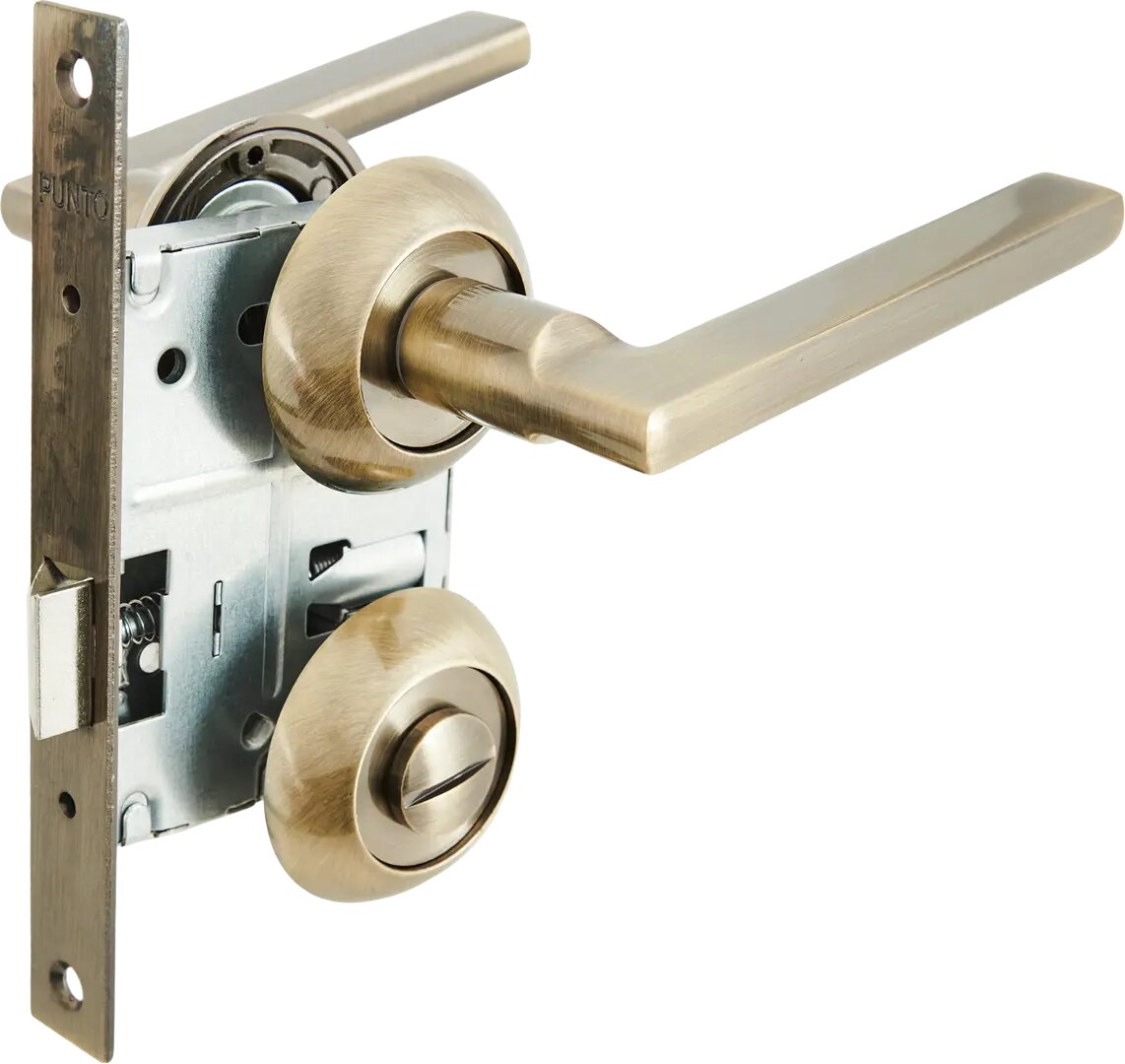 Дверные ручки Punto Polo, с запиранием, комплект, цвет бронза