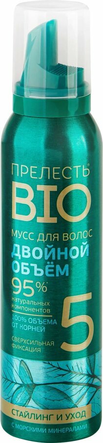 Мусс для волос прелесть Био с морскими минералами сверхсильная фиксация, 160мл