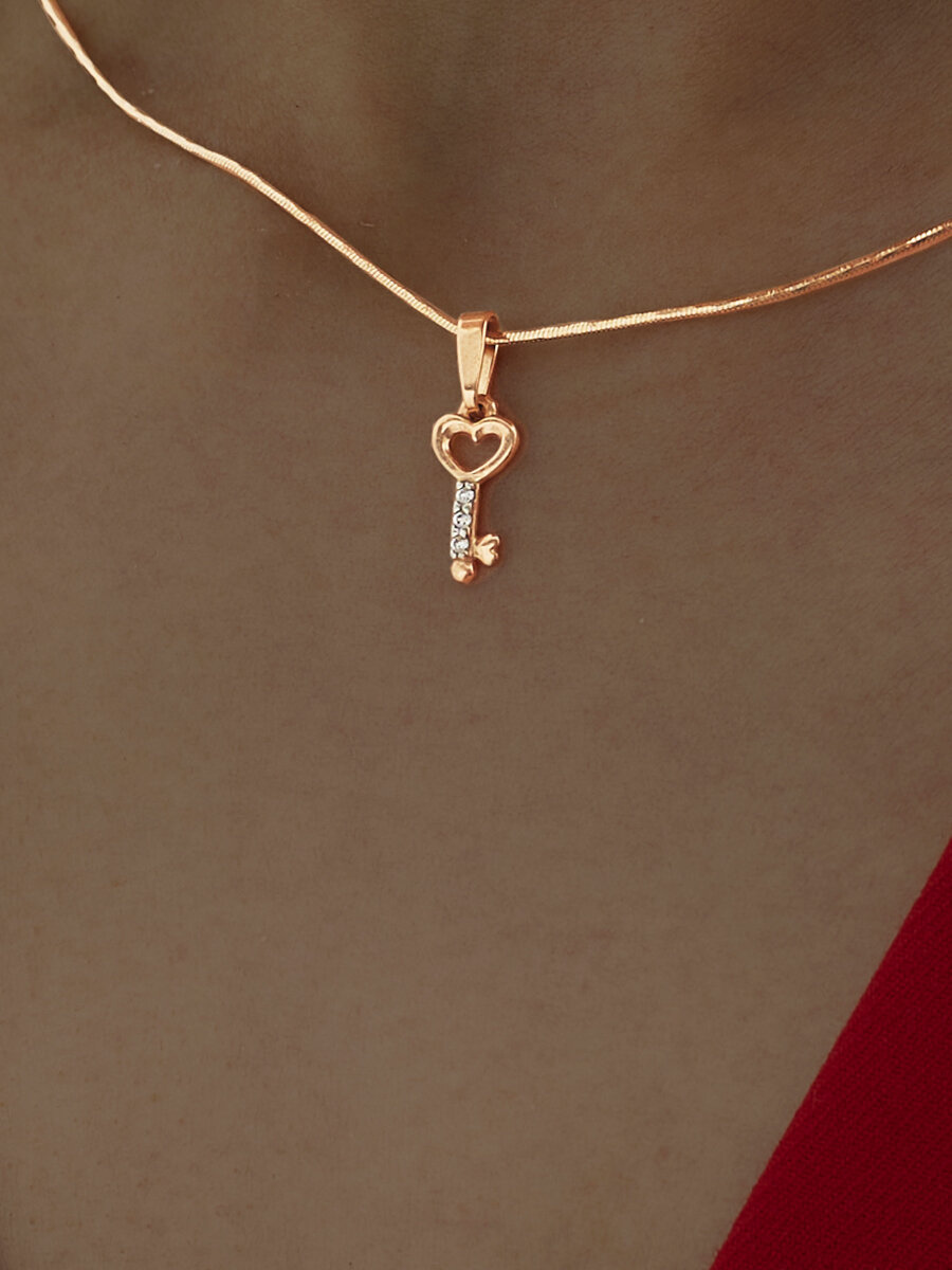 Подвеска, серебро, 925 проба, золочение, фианит