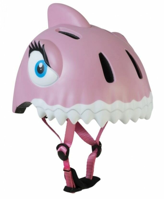 Шлем Crazy Safety размер S (49-55 см) - Pink Shark/розовая акула защитный велосипедный велошлем детский-