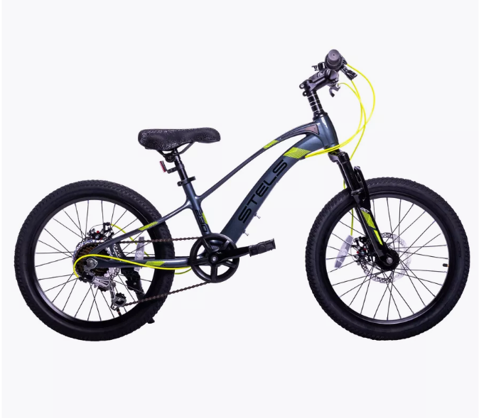 Велосипед STELS Leader-230 MD 20" Рост 10,5" серо-чёрный Магний/алюминий 7ск Диск. механ.