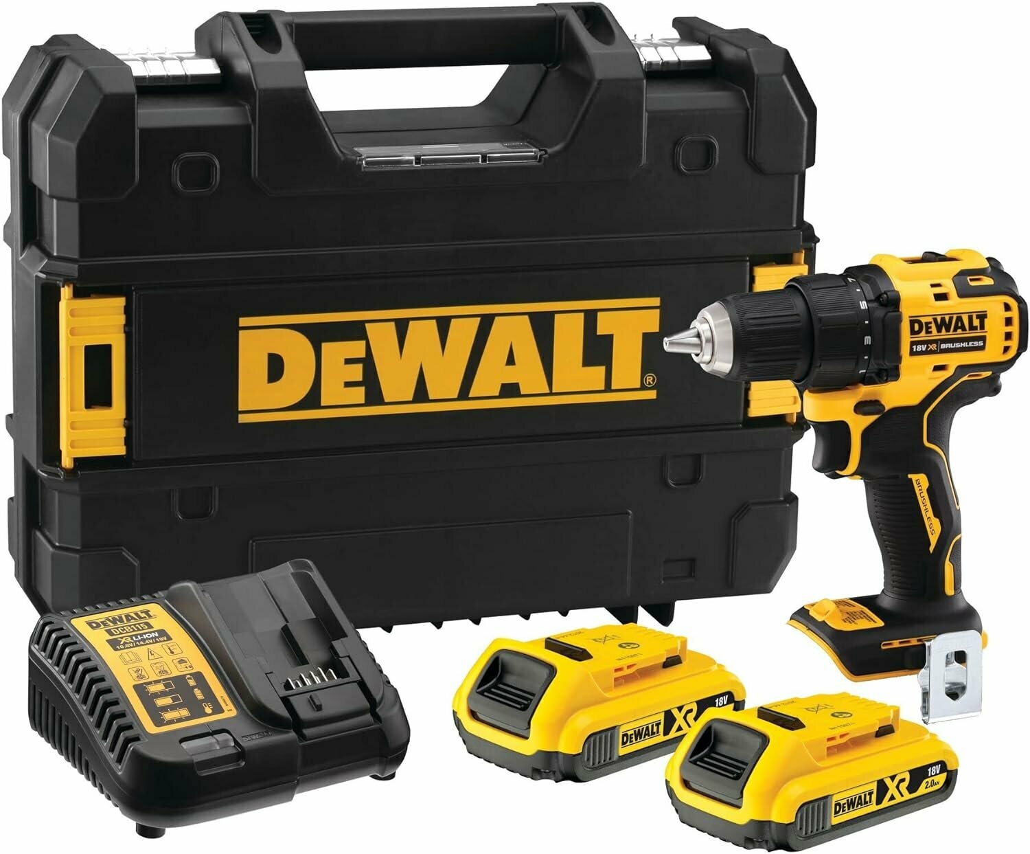 Дрель-шуруповерт бесщеточный DeWALT DCD708D2T-QW с АКБ и ЗУ