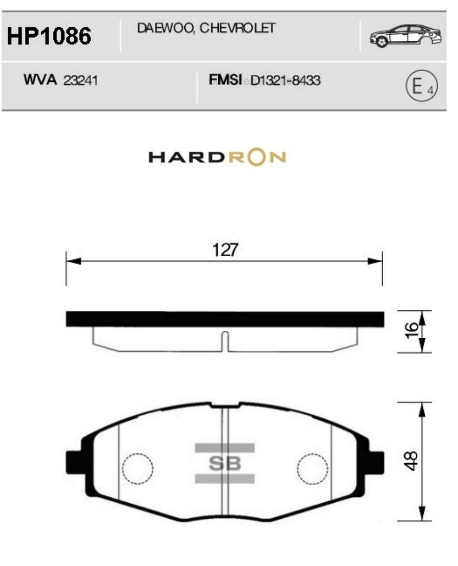 SANGSIN BRAKE HP1086 тормозные колодки дисковые