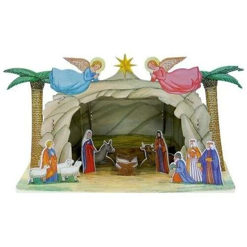 Конструктор картонный Умная Бумага Рождественский вертеп, сборка без ножниц и клея (271)