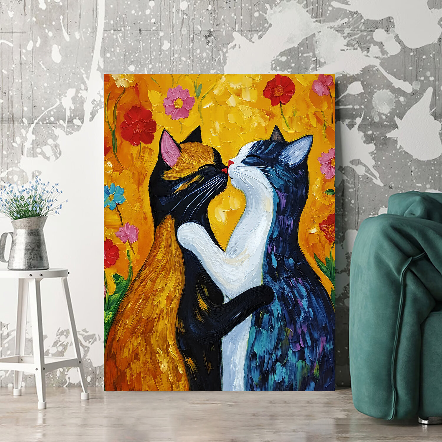 Коты / Картина с животными, картина с котом / на стену, 40х60 см.