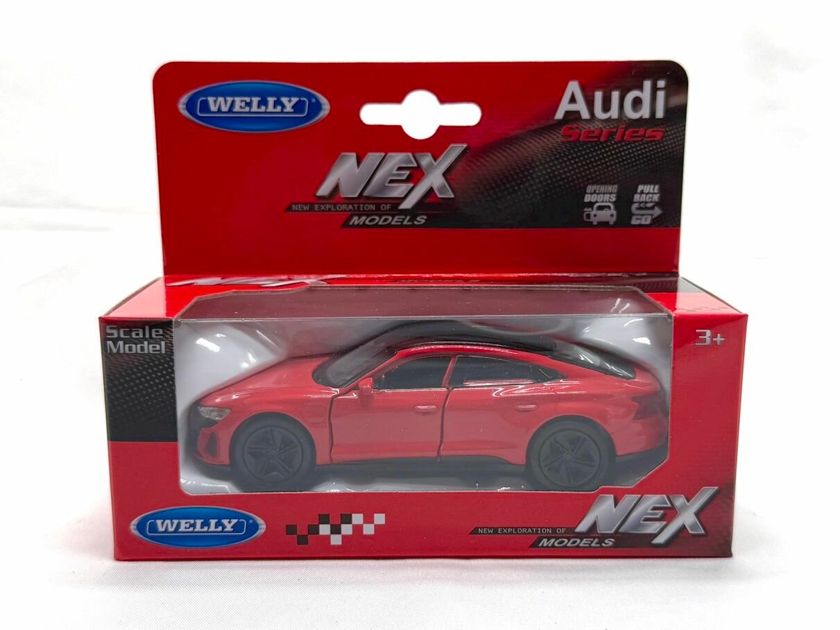 Машинка Welly Audi RS e-tron GT, красный, 1:38, арт.43809W, коллекционная