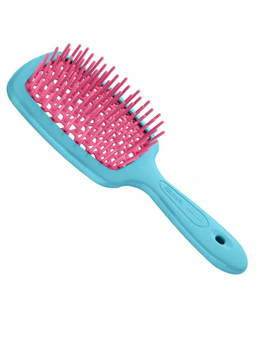 Janeke SUPERBRUSH Щетка для волос малая, 86SP234AR-, бирюзовый, фуксия 17,5x7x3 см