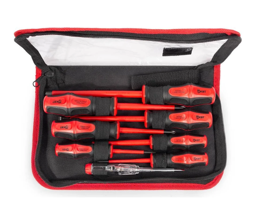 78619 НИО-08 профи (КВТ) Набор диэлектрических отверток для работ под напряжением до 1000 В