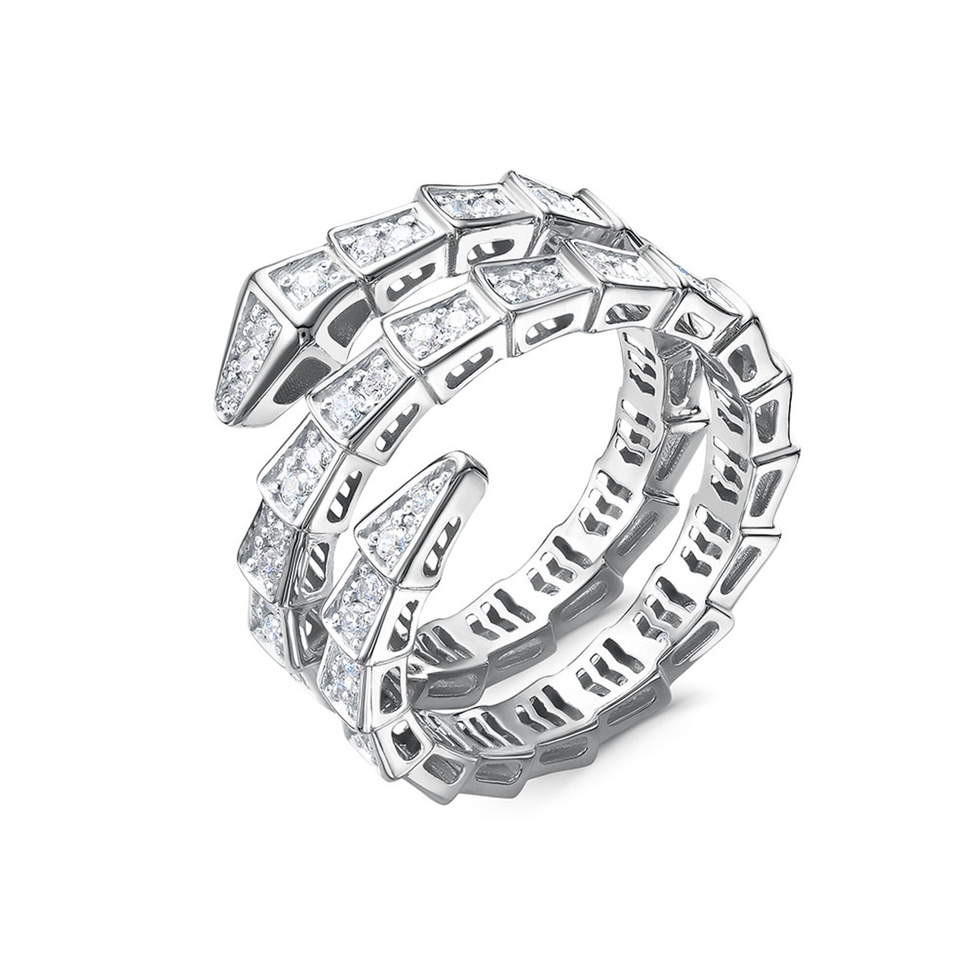 Кольцо дорожка, серебро, 925 проба, родирование, фианит