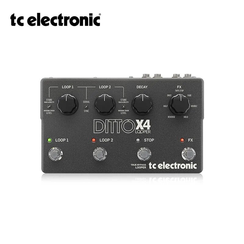 TC Electronic DittoX4 looper Простая и интуитивно понятная двухдорожечная гитарная педаль-лупер с мощными эффектами петли