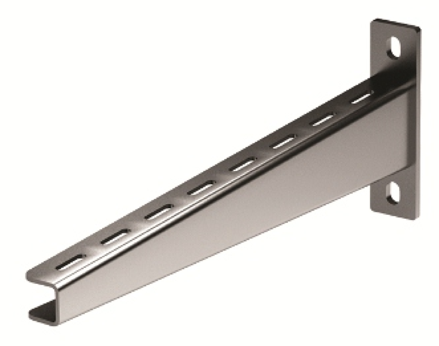 Консоль для кабельных лотков DKC / ДКС усиленная, оцинкованная, стальная, длиной 333мм / крепеж