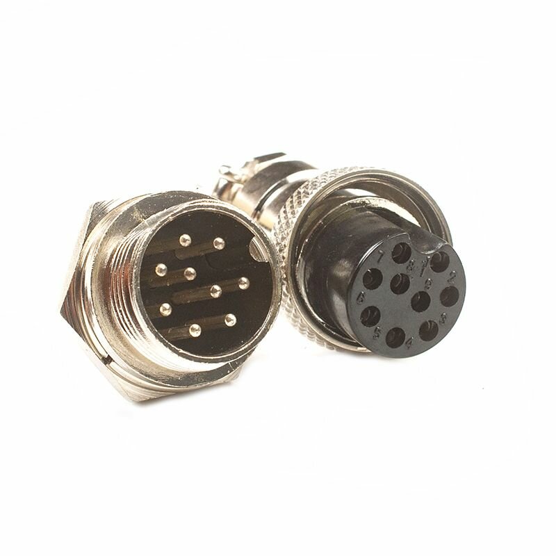Разъем GX16M-9B штекер 9pin, GX16M-9A гнездо 9pin