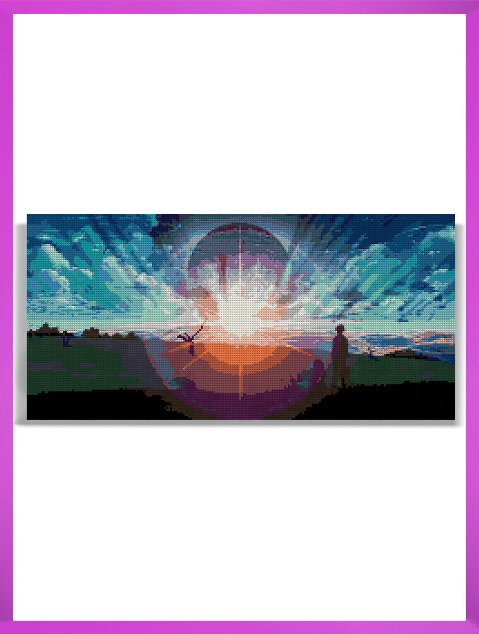 Алмазная мозаика на подрамнике - вышивка 5 сантиметров в секунду - Пейзаж 30 х 60 см