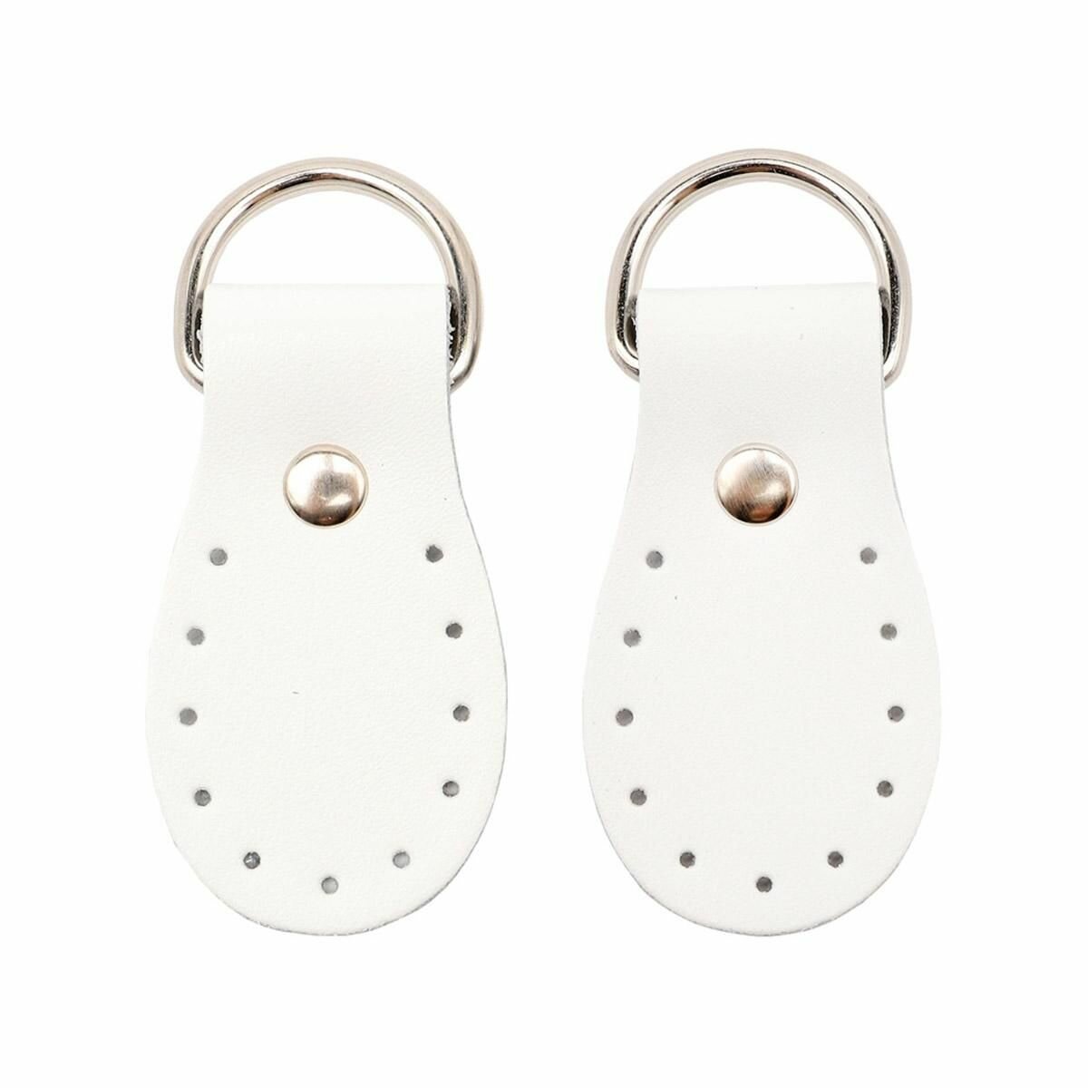 Петельки для сумки Галерея кожаные 3х5,4 см , дизайн № 916, 100% кожа, 2 шт, белый